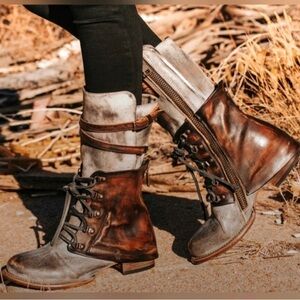 Freebird by Steven | Shoes | Freebird By Steven Ravi Strappy Leather Boots In Ice Size 9 | Poshmark